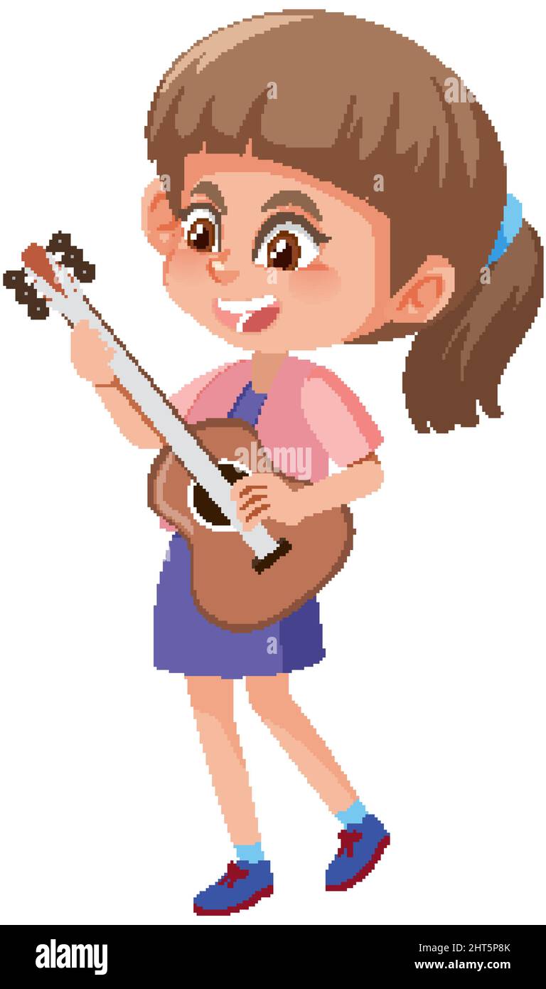 Girl Playing Guitar Clipart Png