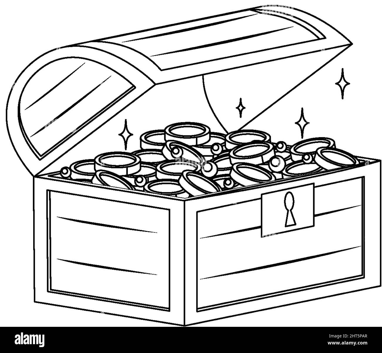 Chest box doodle outline for colouring illustration Stock Vector Image ...