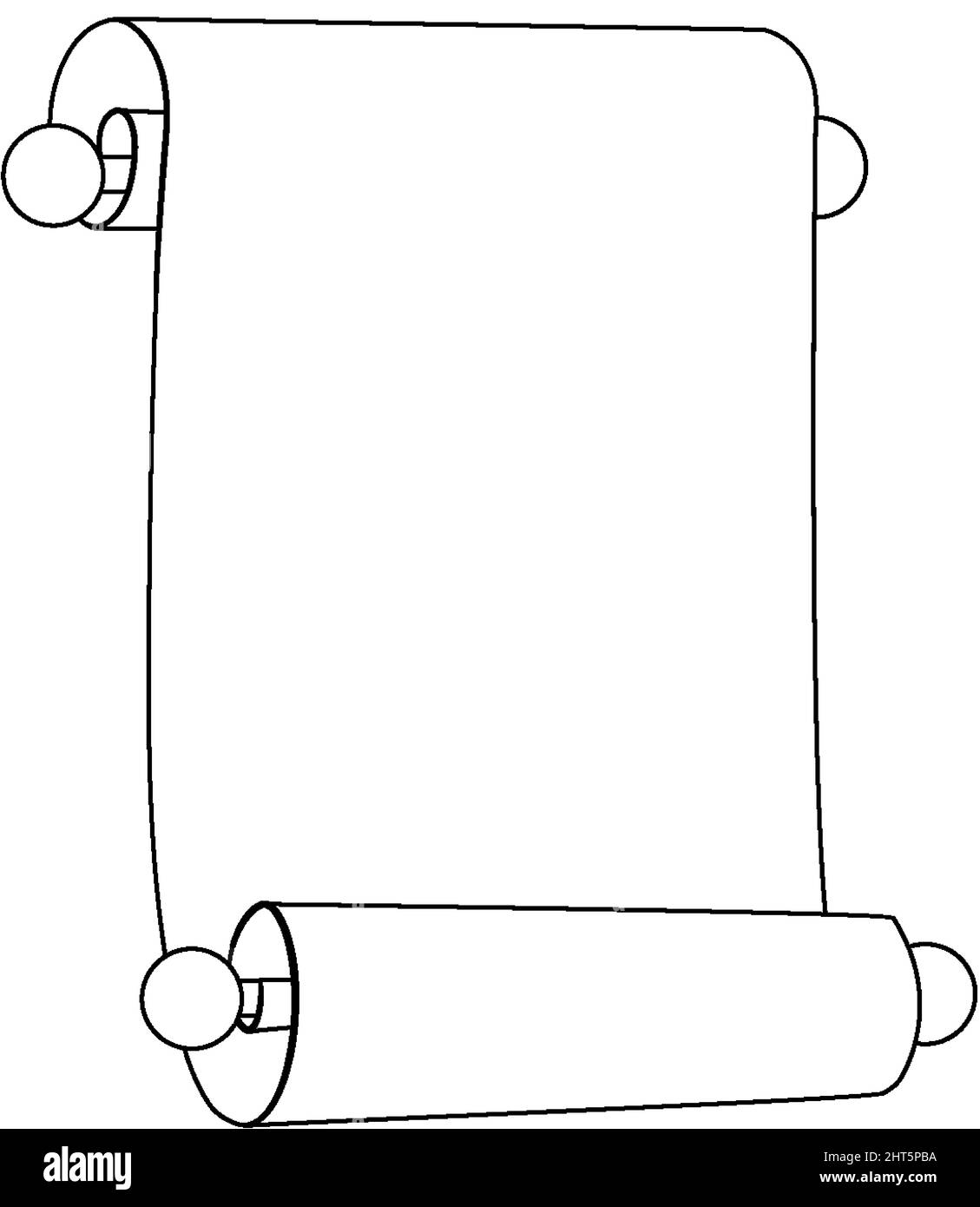 Paper scroll doodle outline for colouring illustration Stock Vector ...