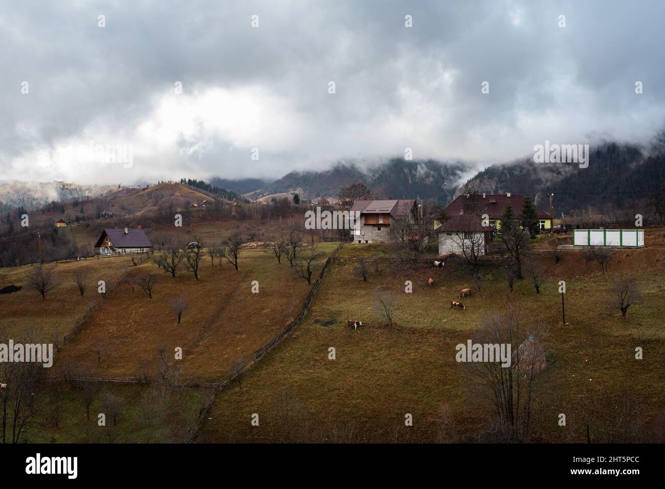 Beautiful village in mountains Stock Photo - Alamy