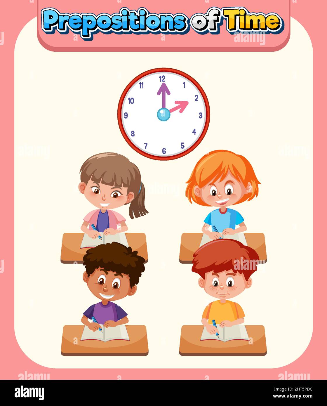 Preposition of time poster design illustration Stock Vector Image & Art ...