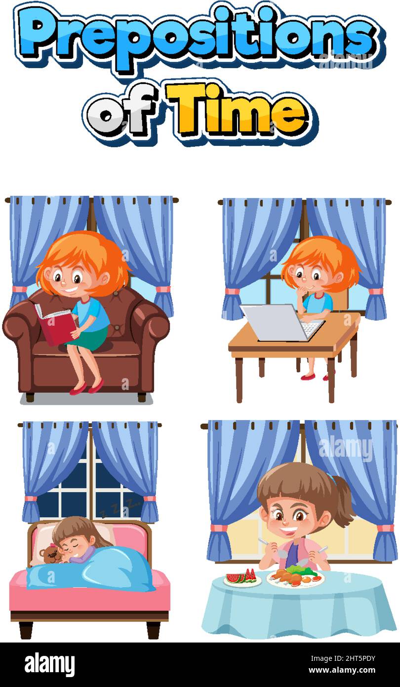 Preposition of time poster design illustration Stock Vector Image & Art ...
