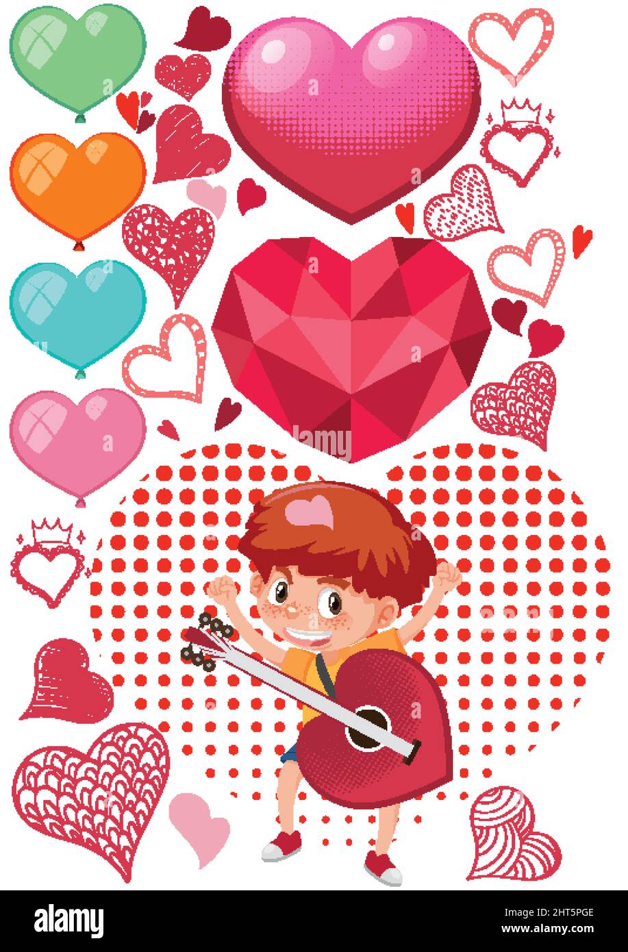 Valentine theme with many hearts illustration Stock Vector Image & Art ...