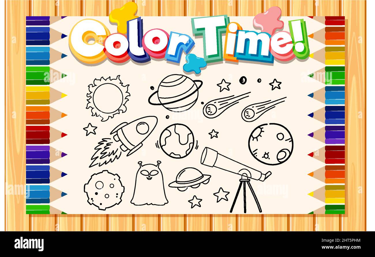 Color worksheet for student illustration Stock Vector Image & Art - Alamy