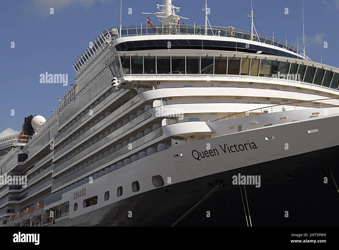 Copenhagen / Denmark. Cruise ship Queen Victoria duck at langeline kaj ...