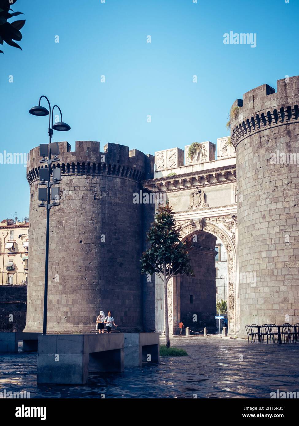 Vertical shot of "Porta Capuana" city gates in Naples, Italy Stock ...