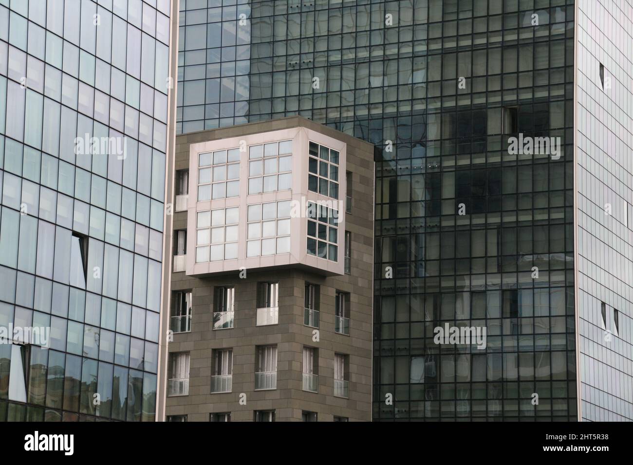 Beautiful view of a modern building with reflective windows Stock Photo ...