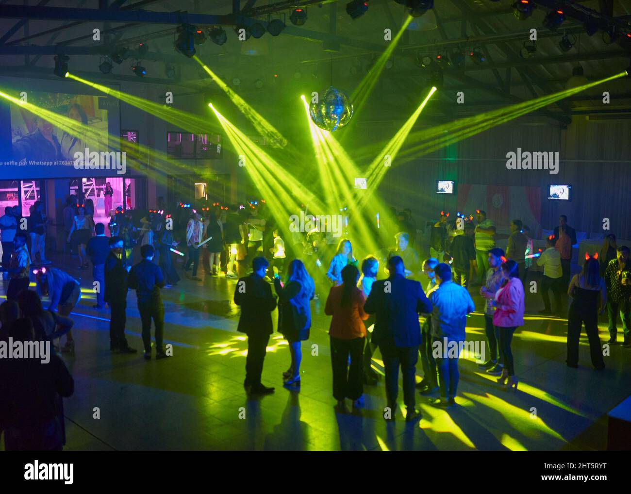 Party bright lights in bowling alley. Guaymallen, Argentina Stock Photo ...