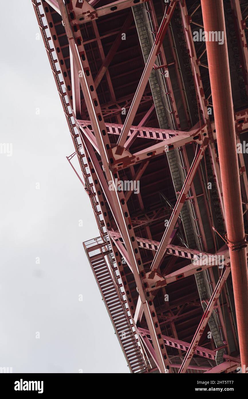 Low angle shot of Golden Gate Bridge in San Francisco, California Stock ...
