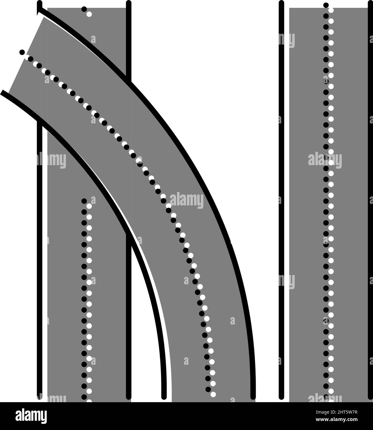 road multilevel interchange color icon vector illustration Stock Vector ...
