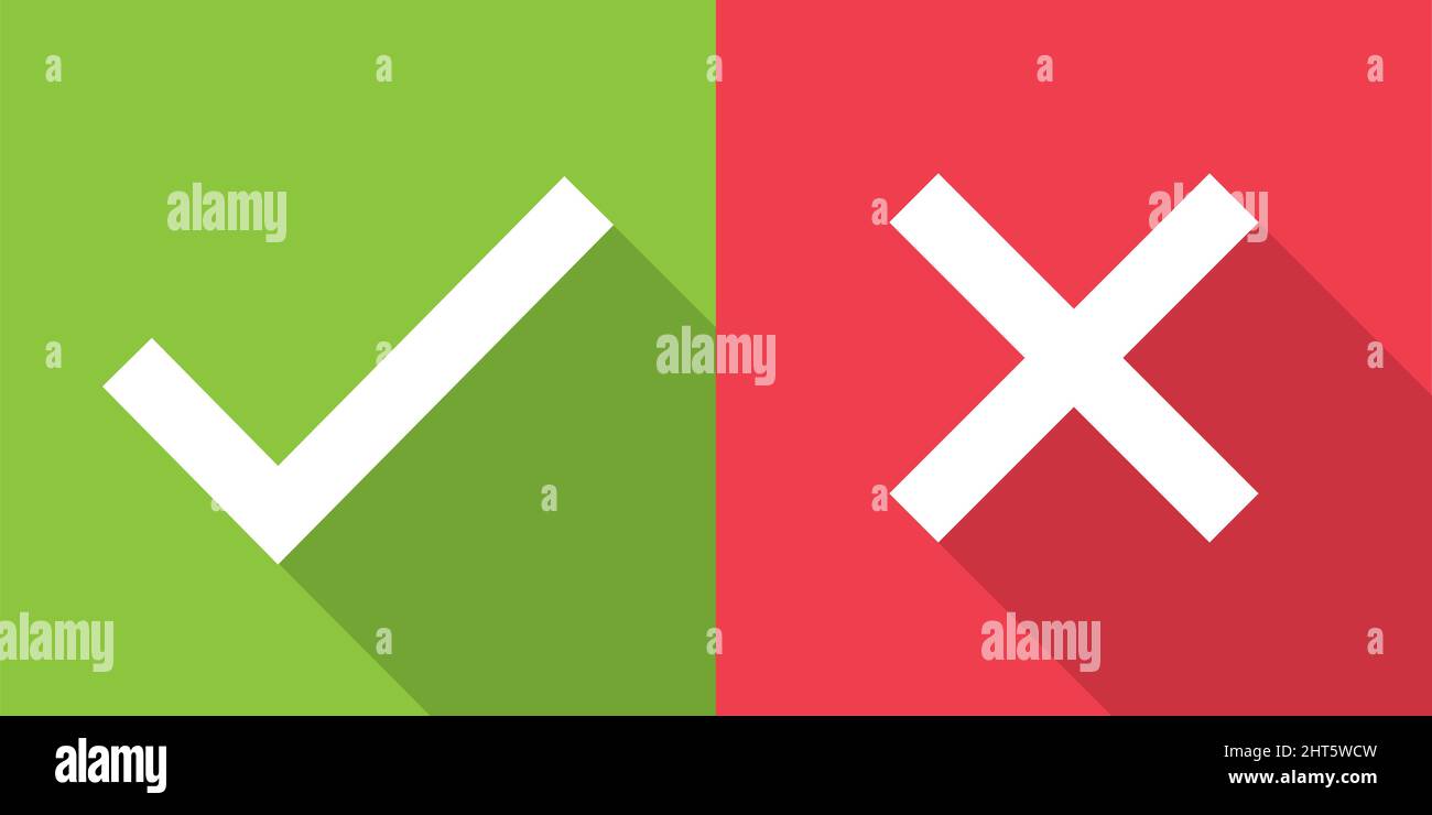 Set of Check and cross mark, yes and no symbol vector illustration, bad ...