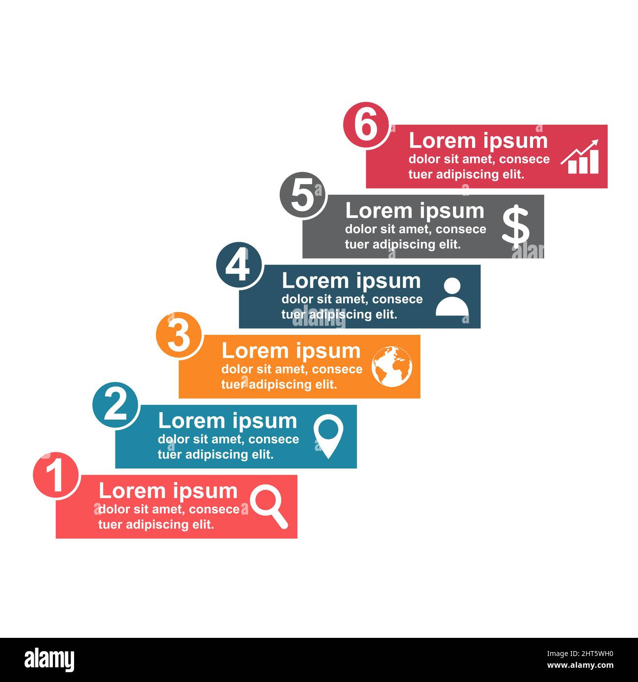 Infographic business concept design with icons and 6 steps. Simple ...
