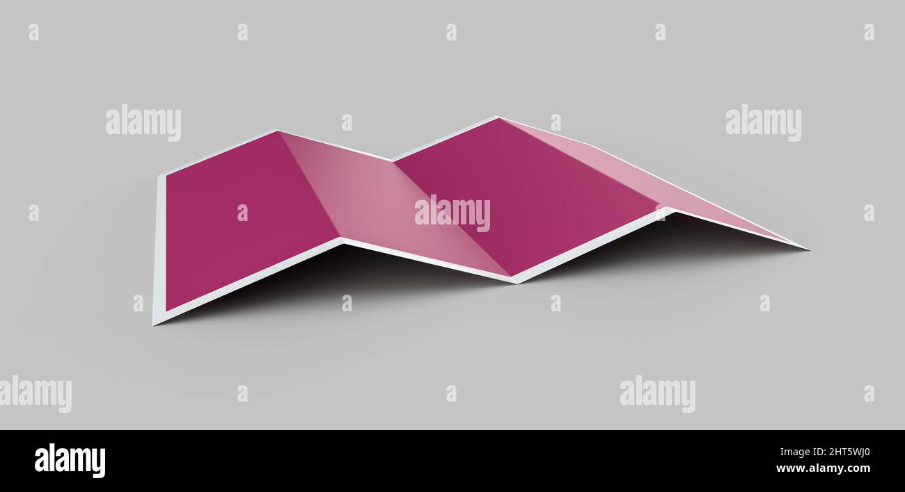 3d render of Folded paper realistic mockup empty map Paper isolated ...