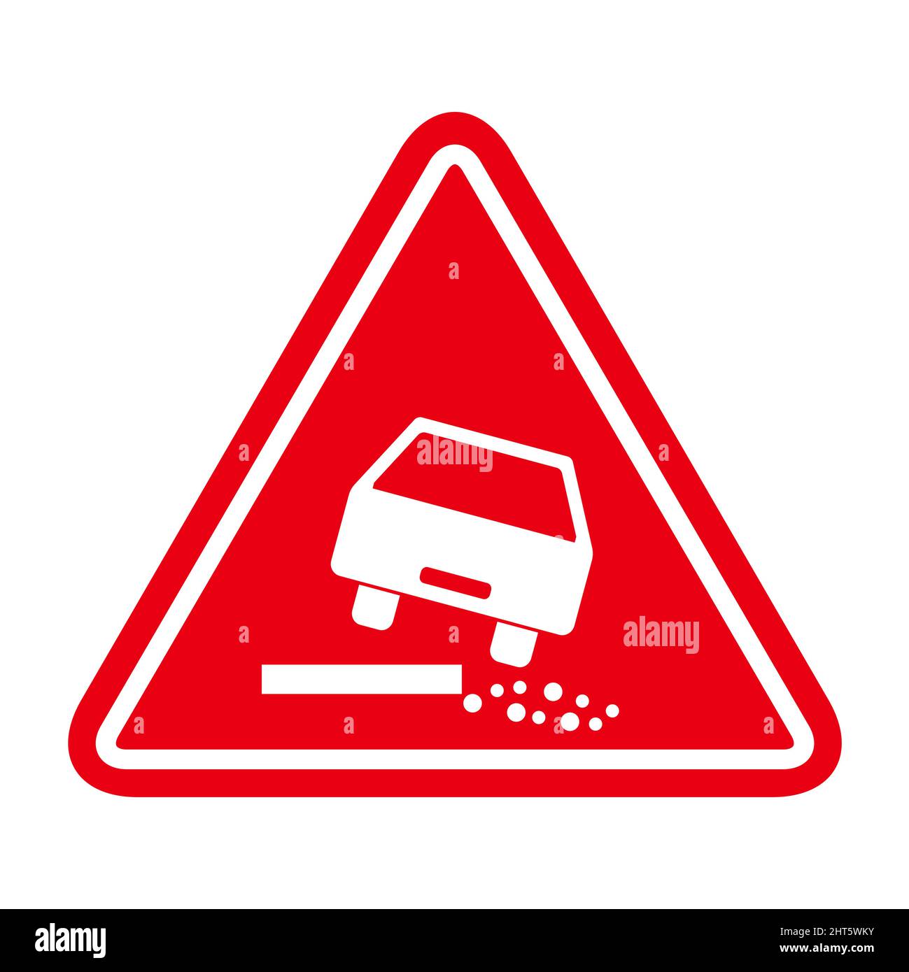 Road danger car icon, traffic street caution sign, roadsign vector ...