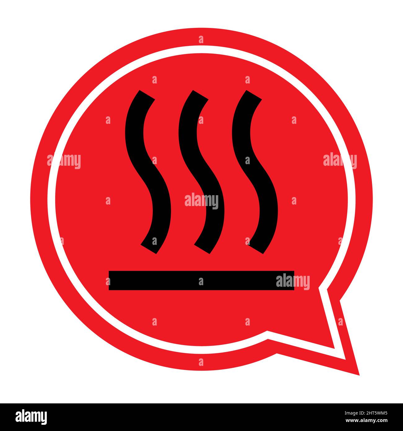 Hot surface icon, safety graphic information symbol, risk notice ...