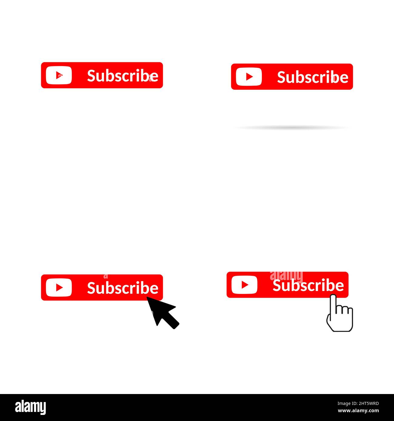 Set of subscribe web button, social media icon vector illustration ...