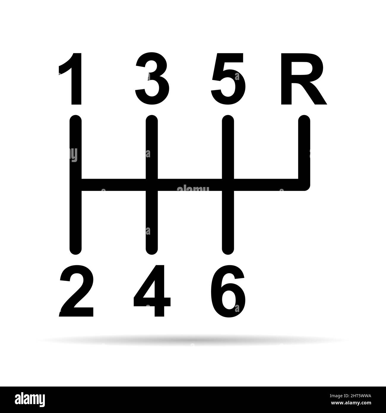 Handle car manual shift lever icon with shadow, vehicle gear technology ...