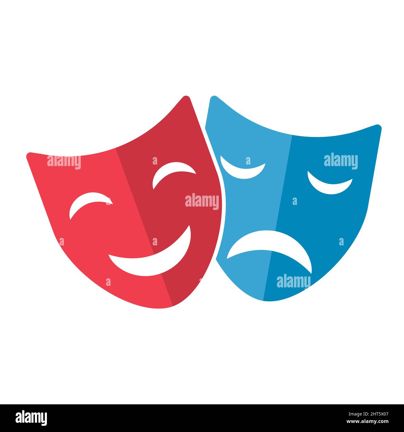 Set of Theater face mask icon, emotion actor comedy and drama symbol ...