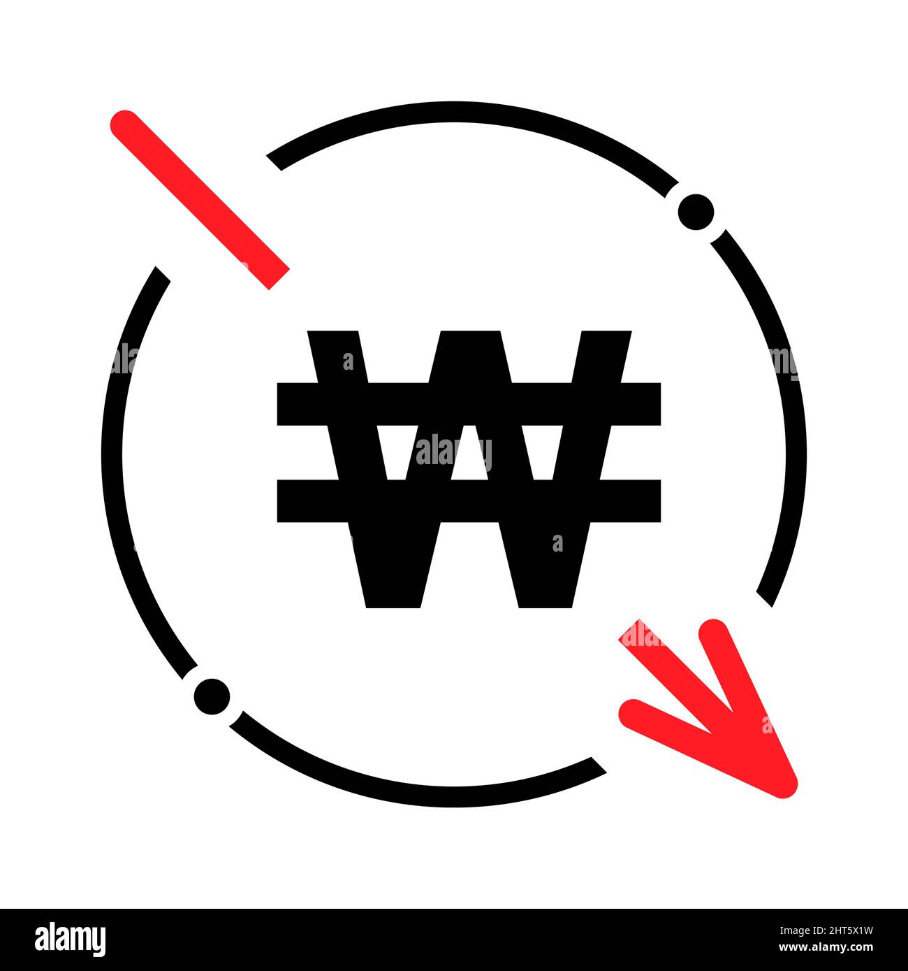 Cost reduction- decrease won icon. Vector symbol isolated on background Stock Vector Image & Art ...