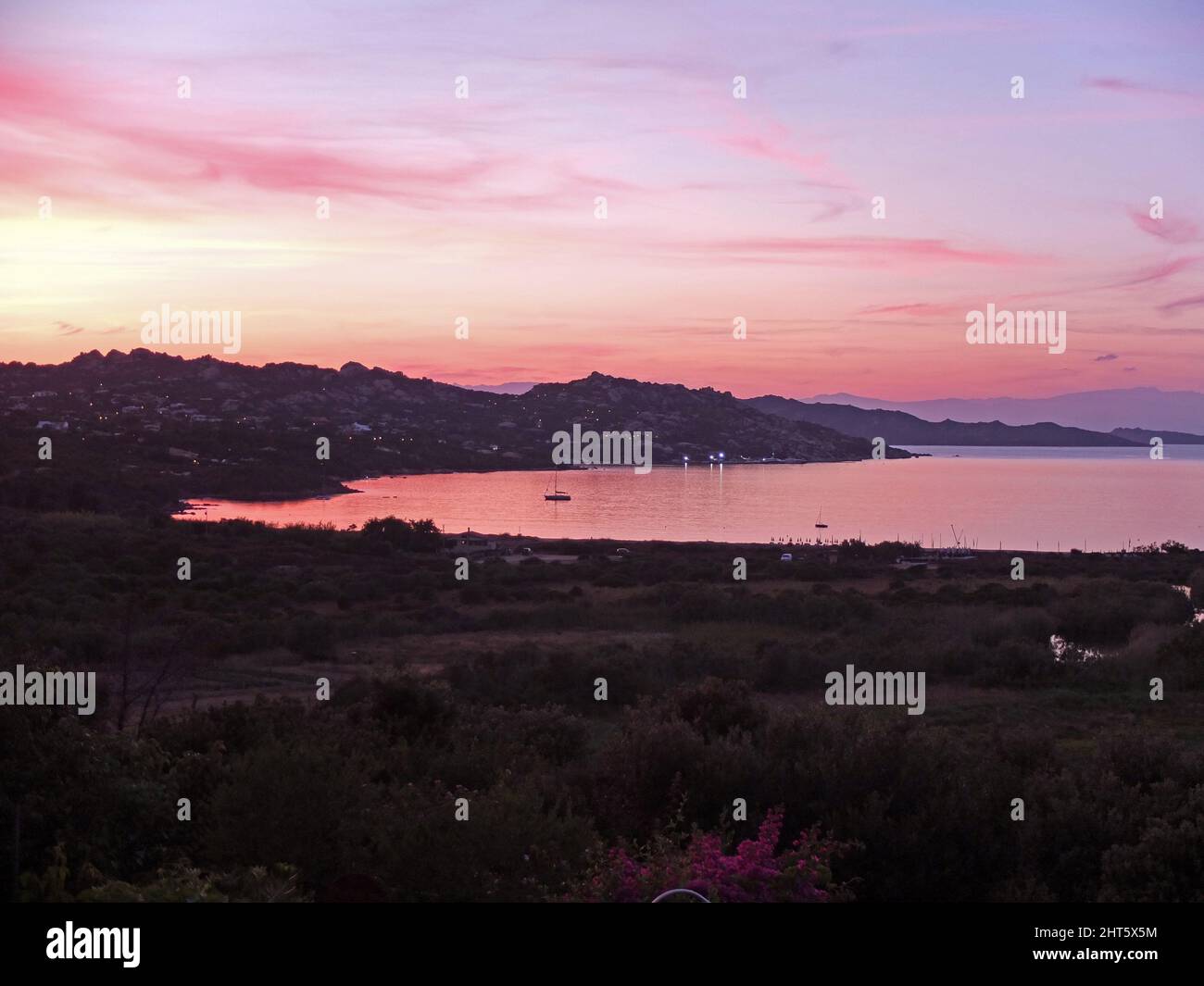 Palau, Sardinia, Italy. Sunset on Porto Rafael bay Stock Photo - Alamy