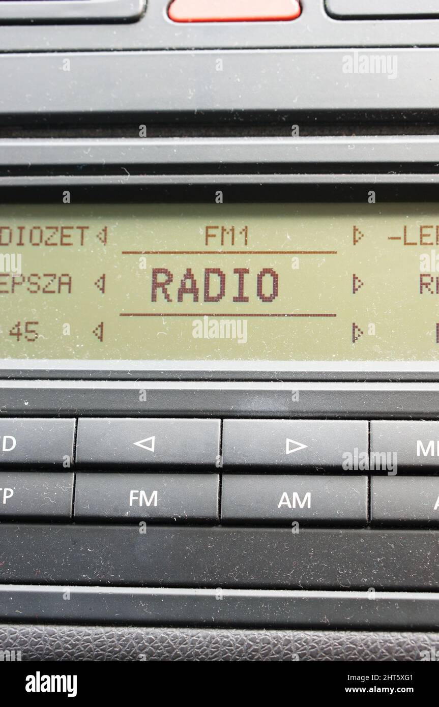 Car radio with lcd display and many buttons Stock Photo - Alamy