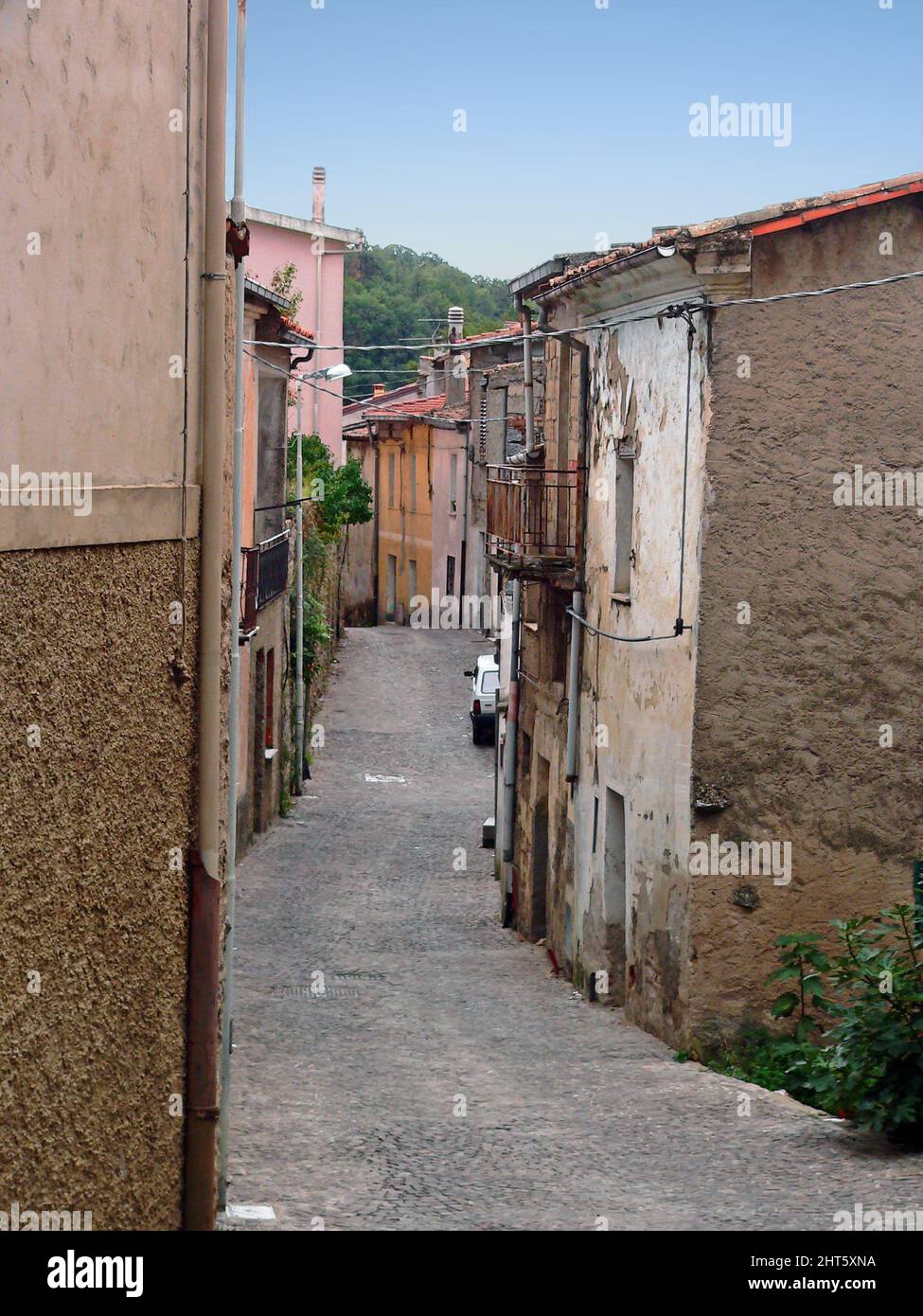 Sorgono, Sardinia, Italy. old town center Stock Photo - Alamy