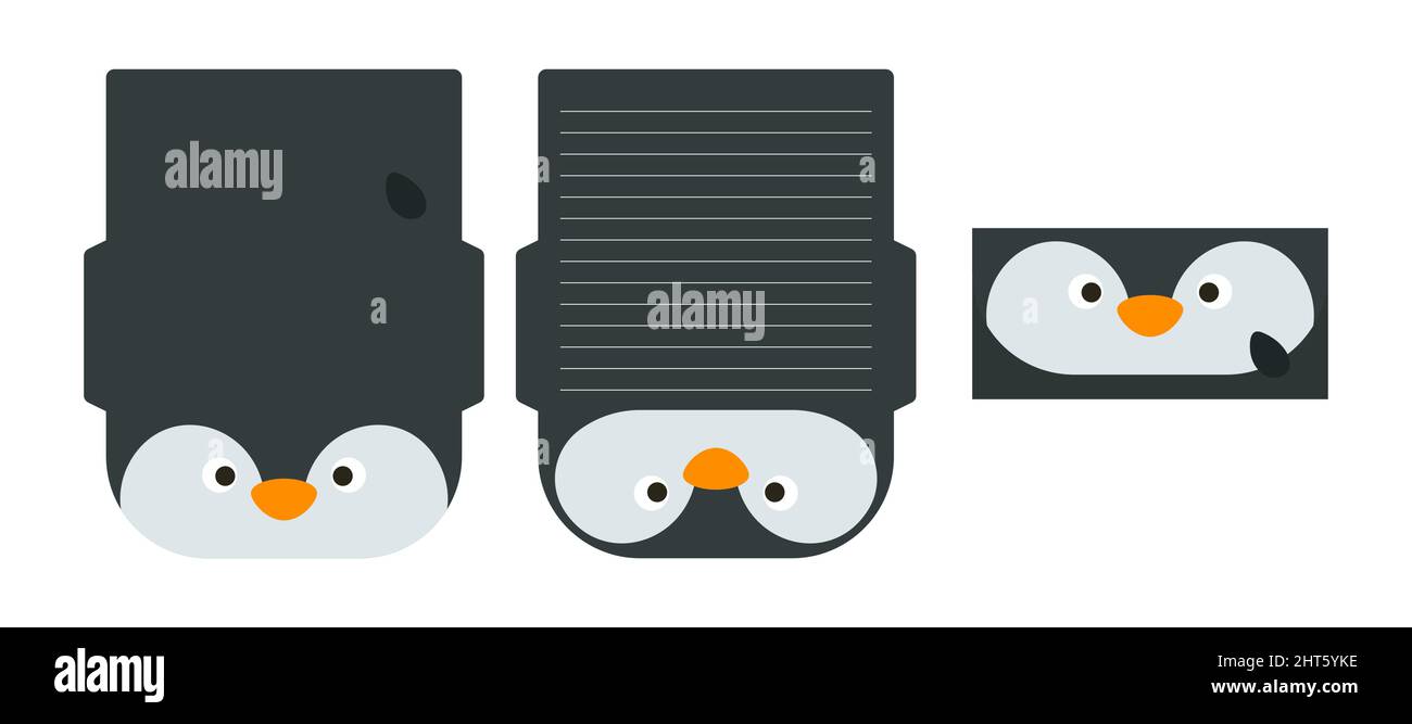 Cute lovely penguin letter writing stationery paper laser cutting card ...