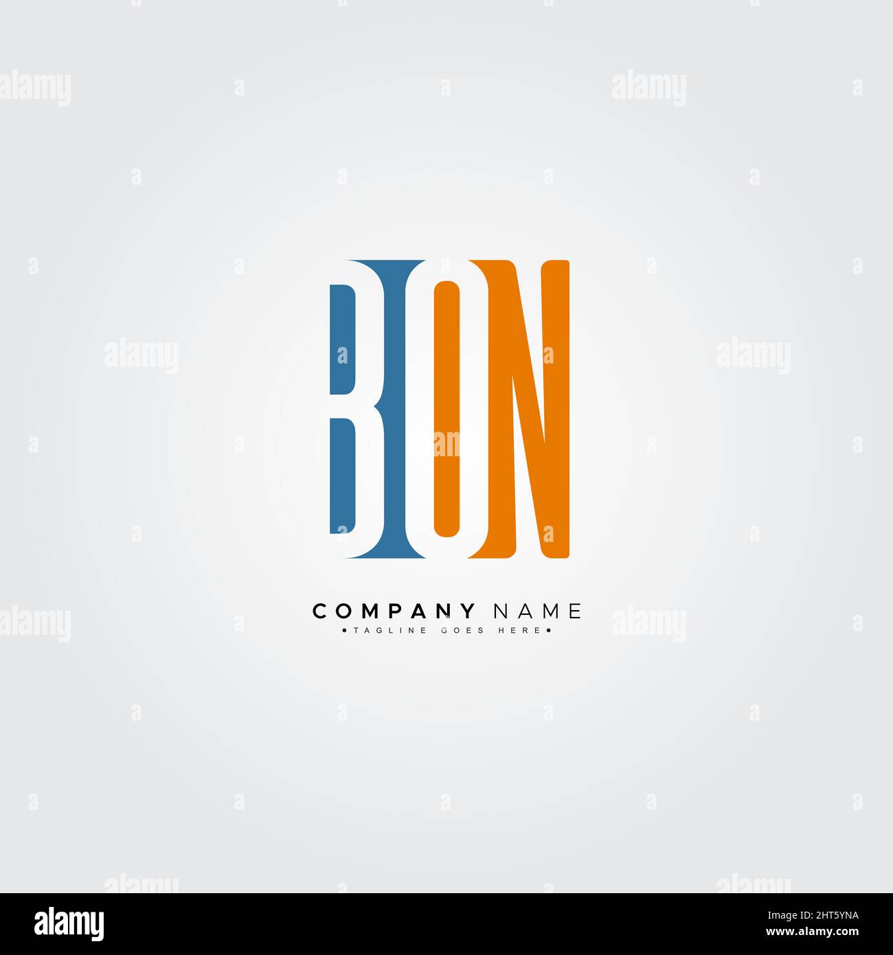Vector Logo Template for Initials BON - Simple Alphabet Letters Logo ...