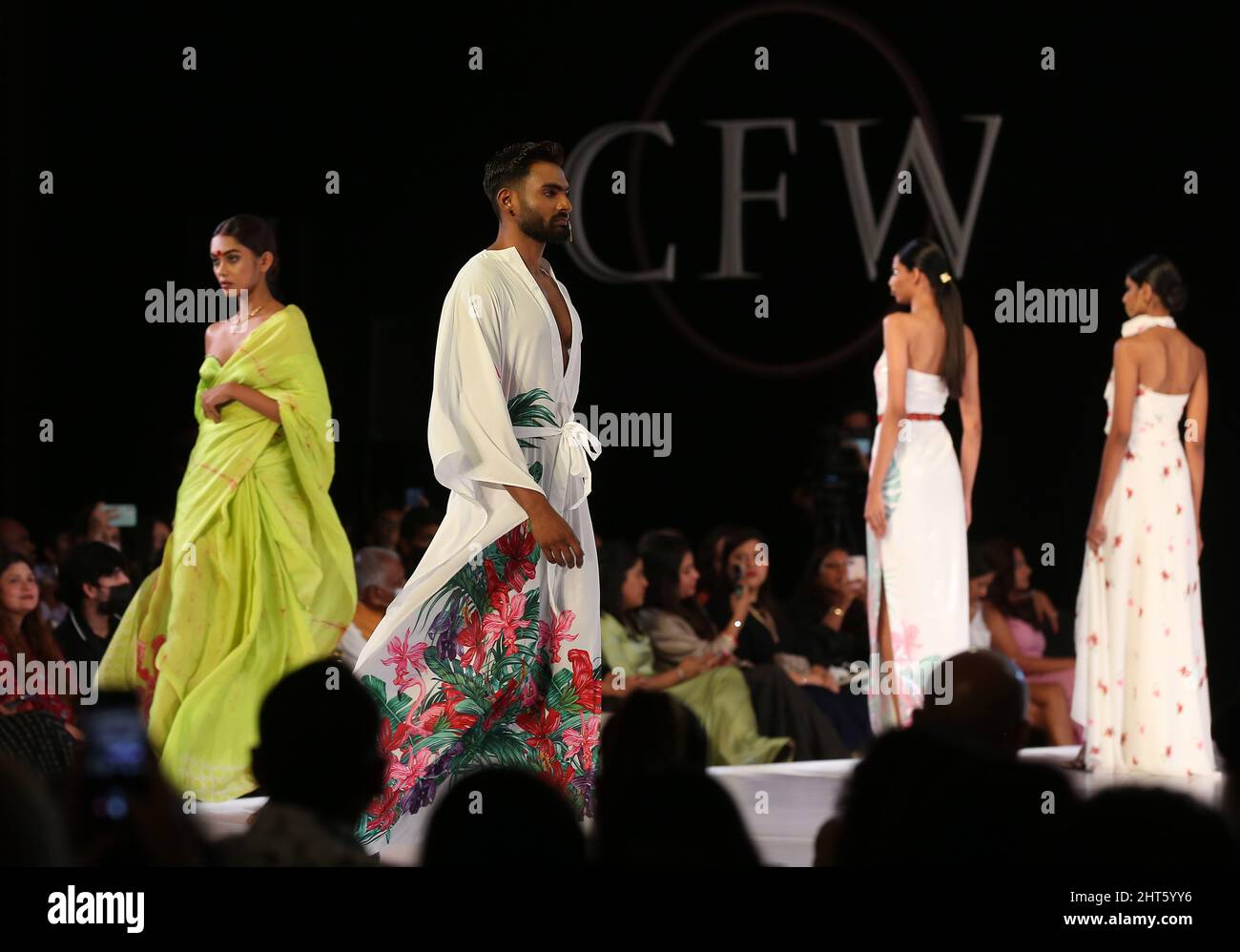 Colombo, Sri Lanka. 26th Feb, 2022. Models present creations during the ...
