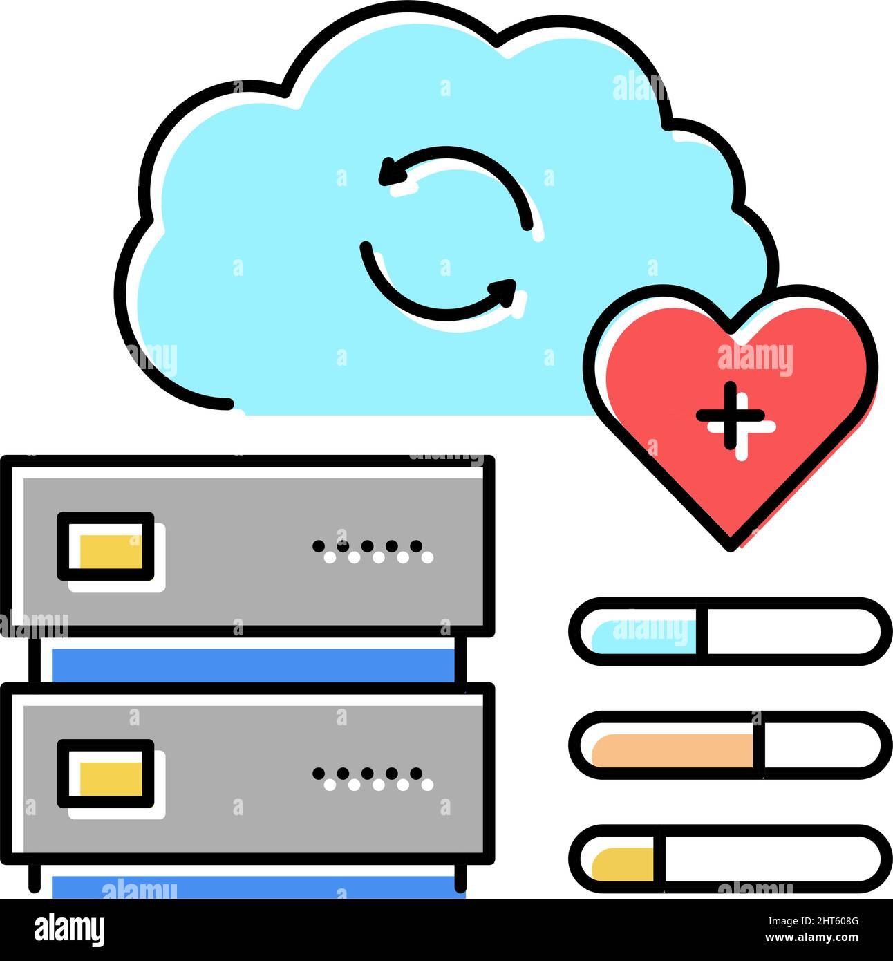 smart healthcare color icon vector illustration Stock Vector Image ...