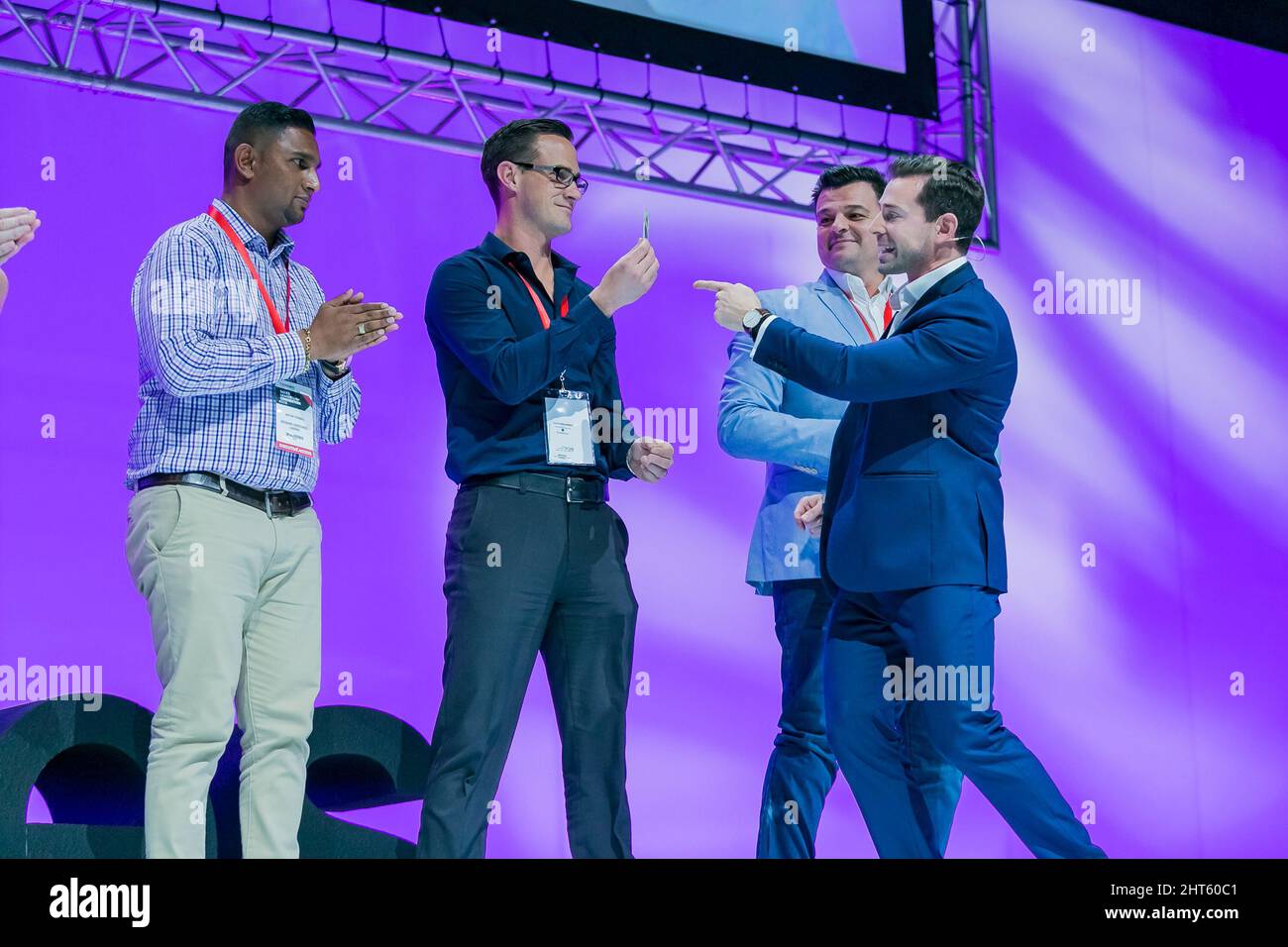 Celebrity Mentalist Gilan Gork on stage at Think Sales Convention in ...