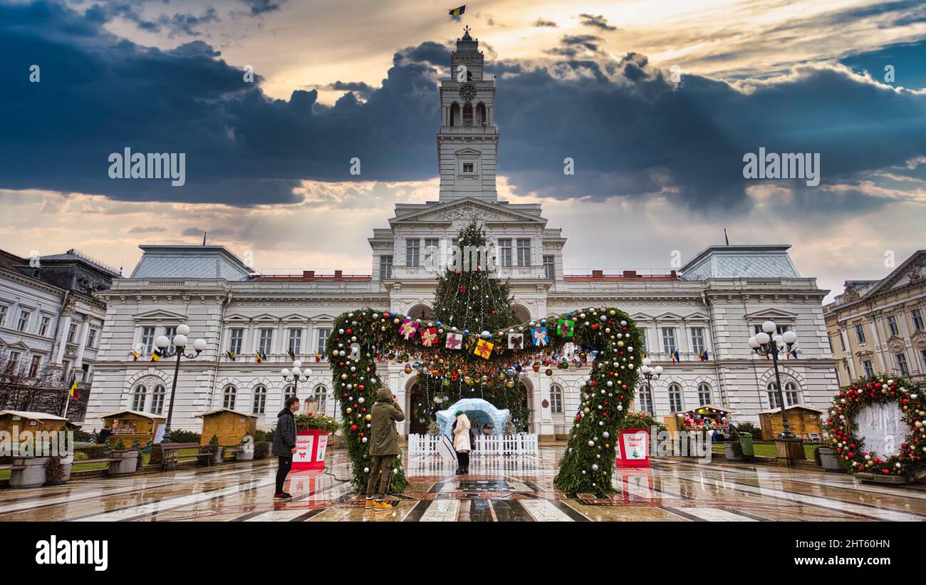 Famous Arad Center City in Romania at sunset Stock Photo - Alamy