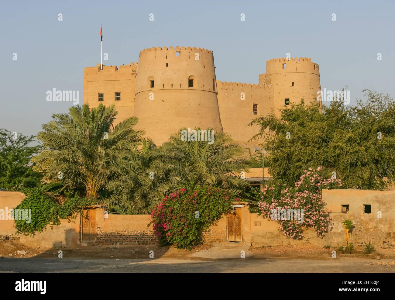 A side view of Fujairah Fort in the emirate of the same name in the ...