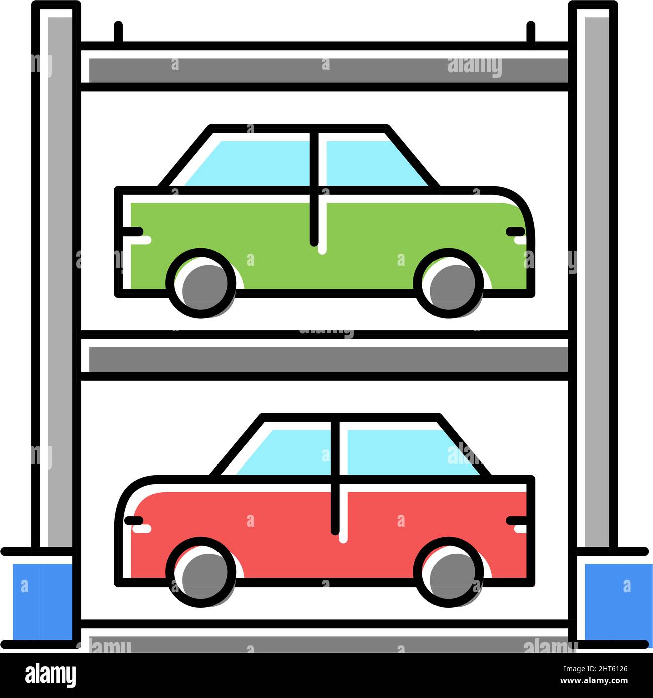 multilevel automobile parking color icon vector illustration Stock ...