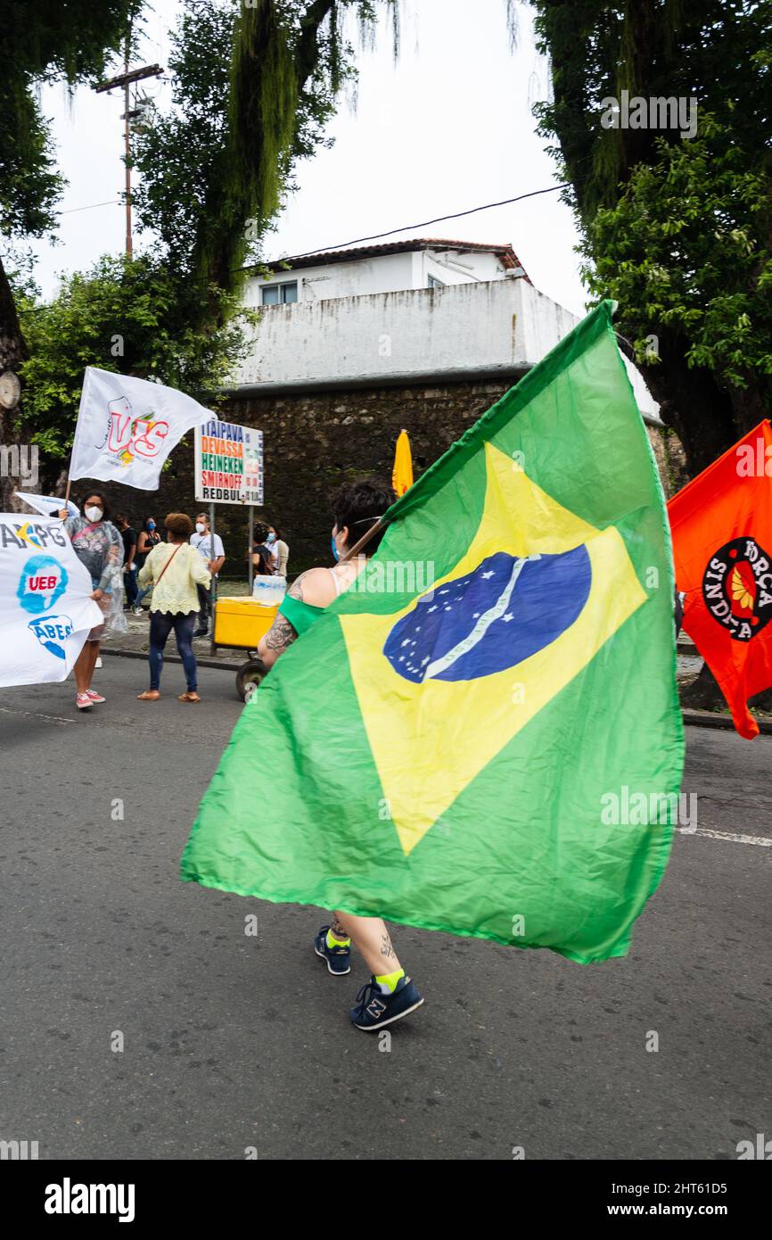 Group of people protesting against the government with banners, posters ...