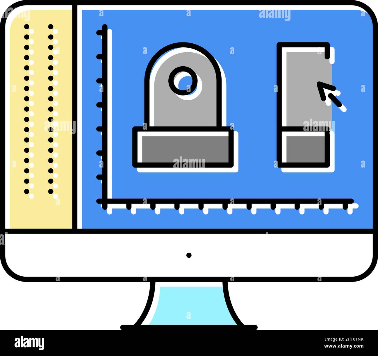 3d in mechanical design color icon vector illustration Stock Vector ...