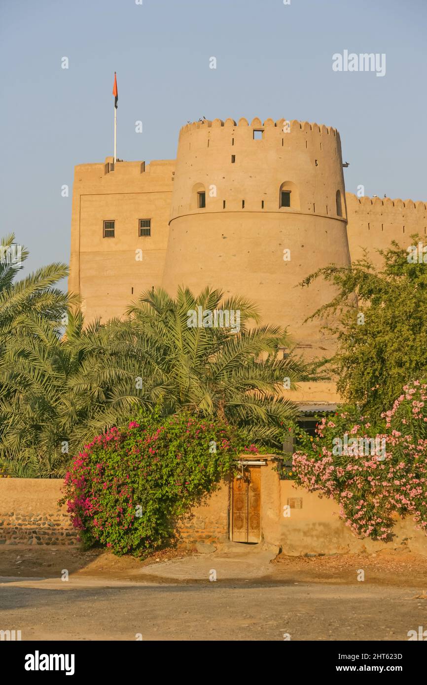 A side view of Fujairah Fort in the emirate of the same name in the ...