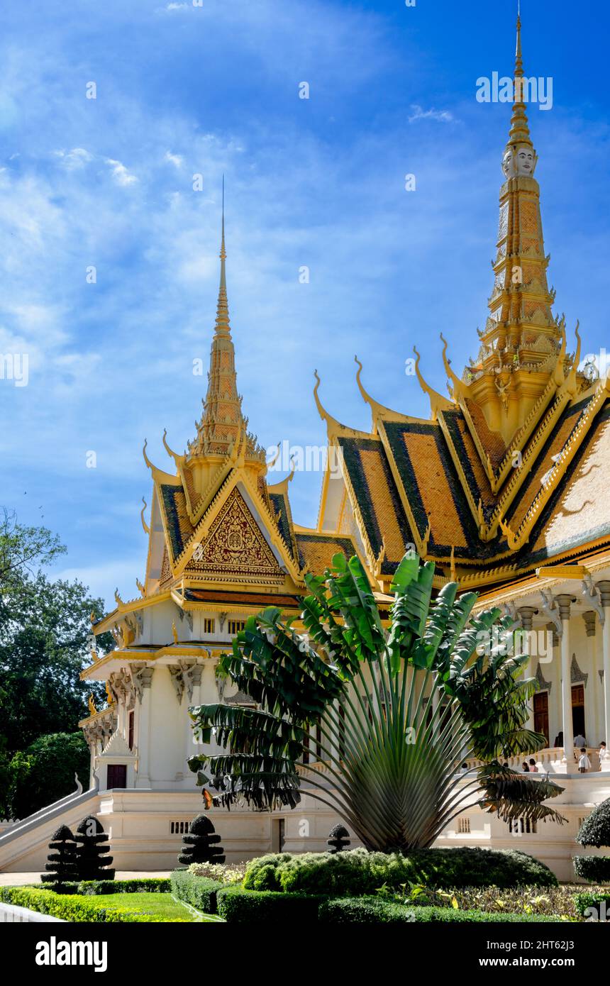 View of the Cambodian temple architecture on a sunny morning Stock ...