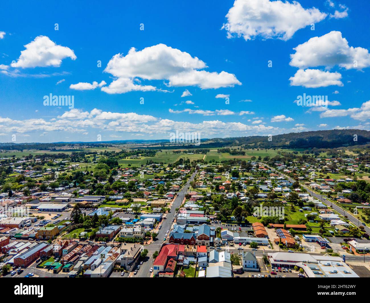 An aerial view of the Tenterfield, Australia on a sunny day Stock Photo ...