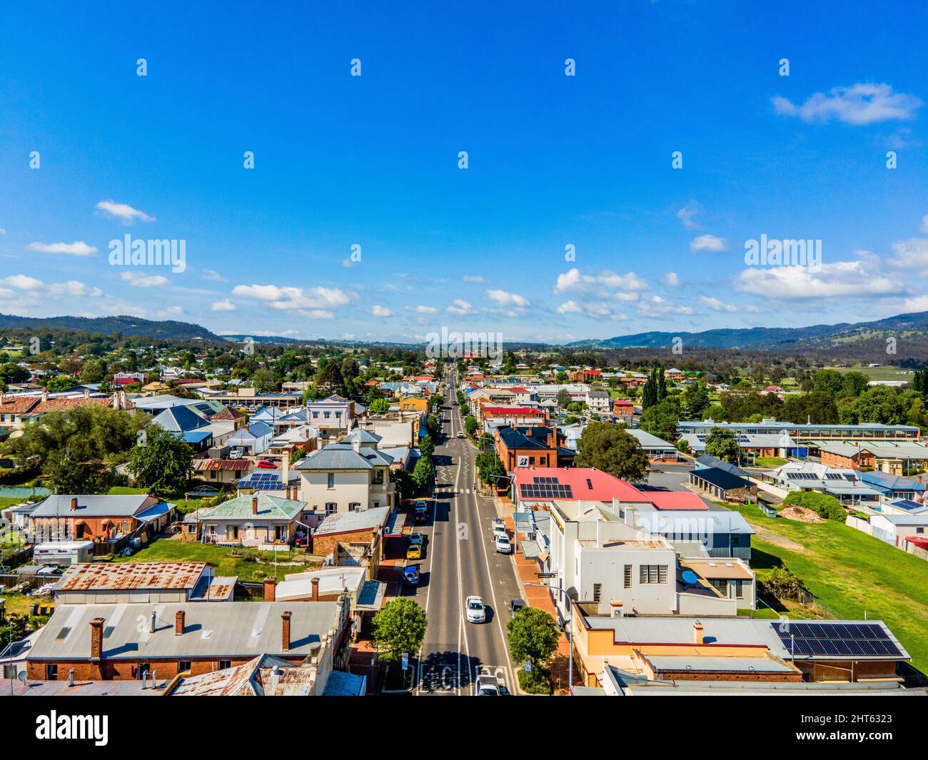 Aerial view of the Tenterfield, Australia on a sunny day Stock Photo ...