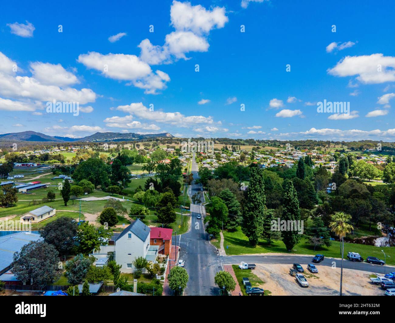 An aerial view of the Tenterfield, Australia on a sunny day Stock Photo ...