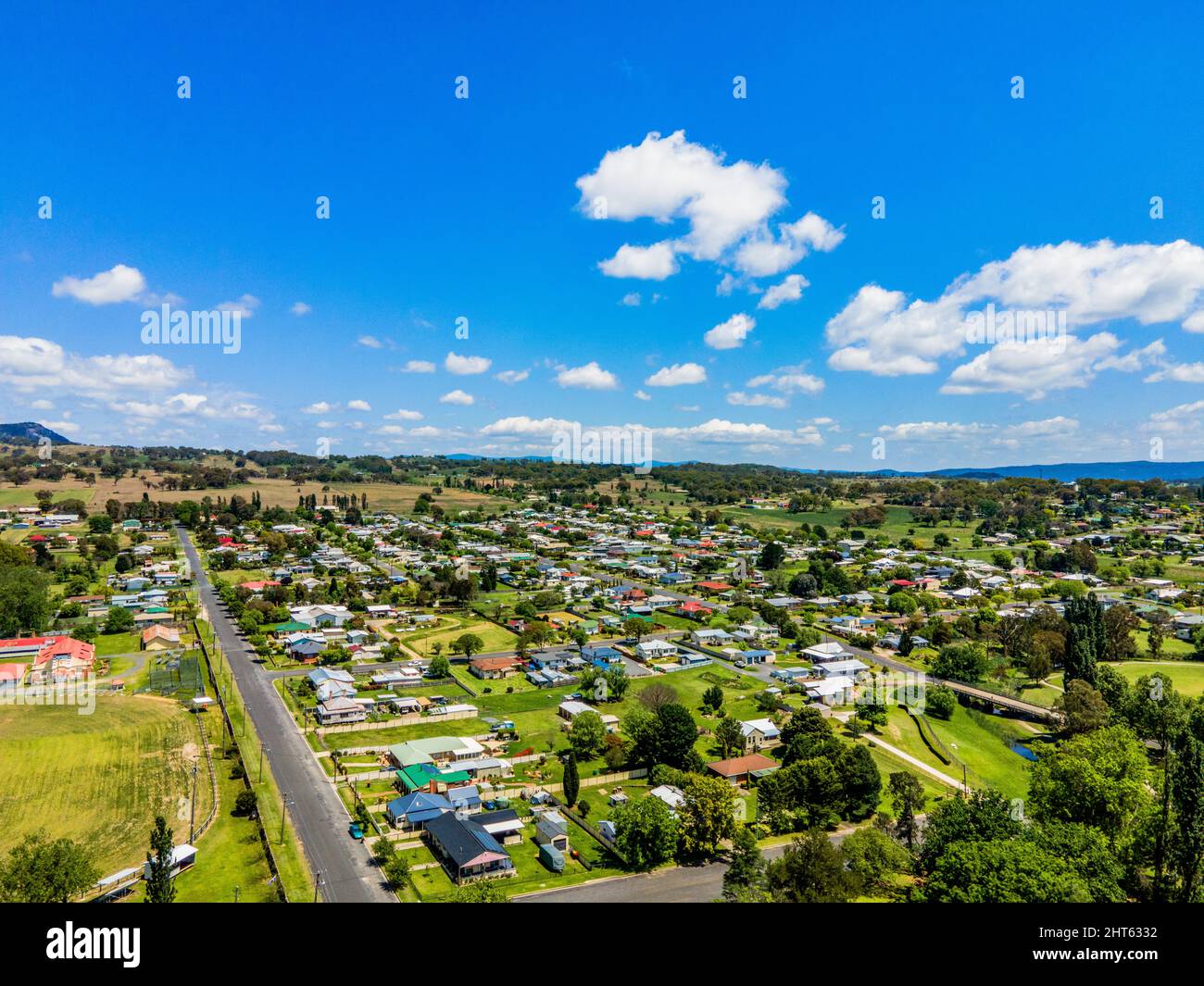 Aerial view of the Tenterfield, Australia on a sunny day Stock Photo ...