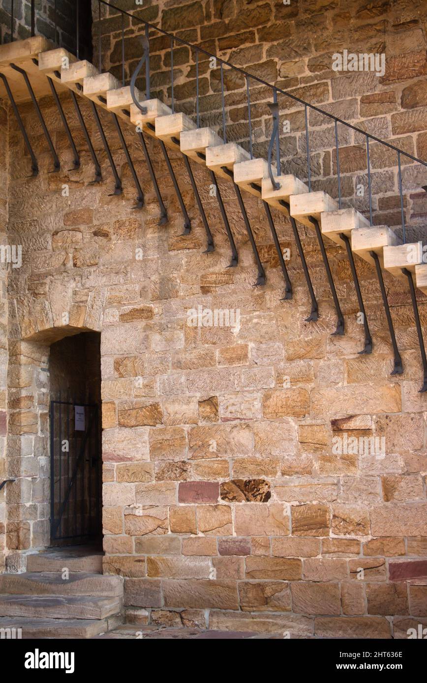 Staircase and door in the German Wine Gate in Schweigen-Rechtenbach ...