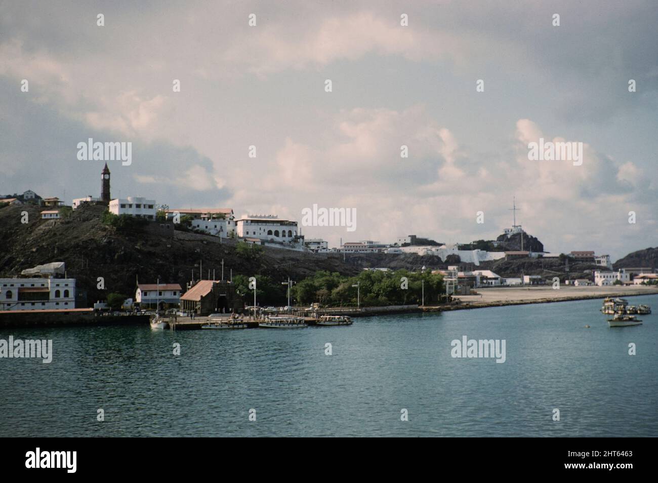 Hogg Clock Tower built 1895 stands high on a hill above Steamer Point ...