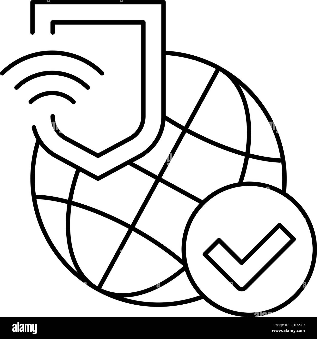 world internet protection line icon vector illustration Stock Vector ...