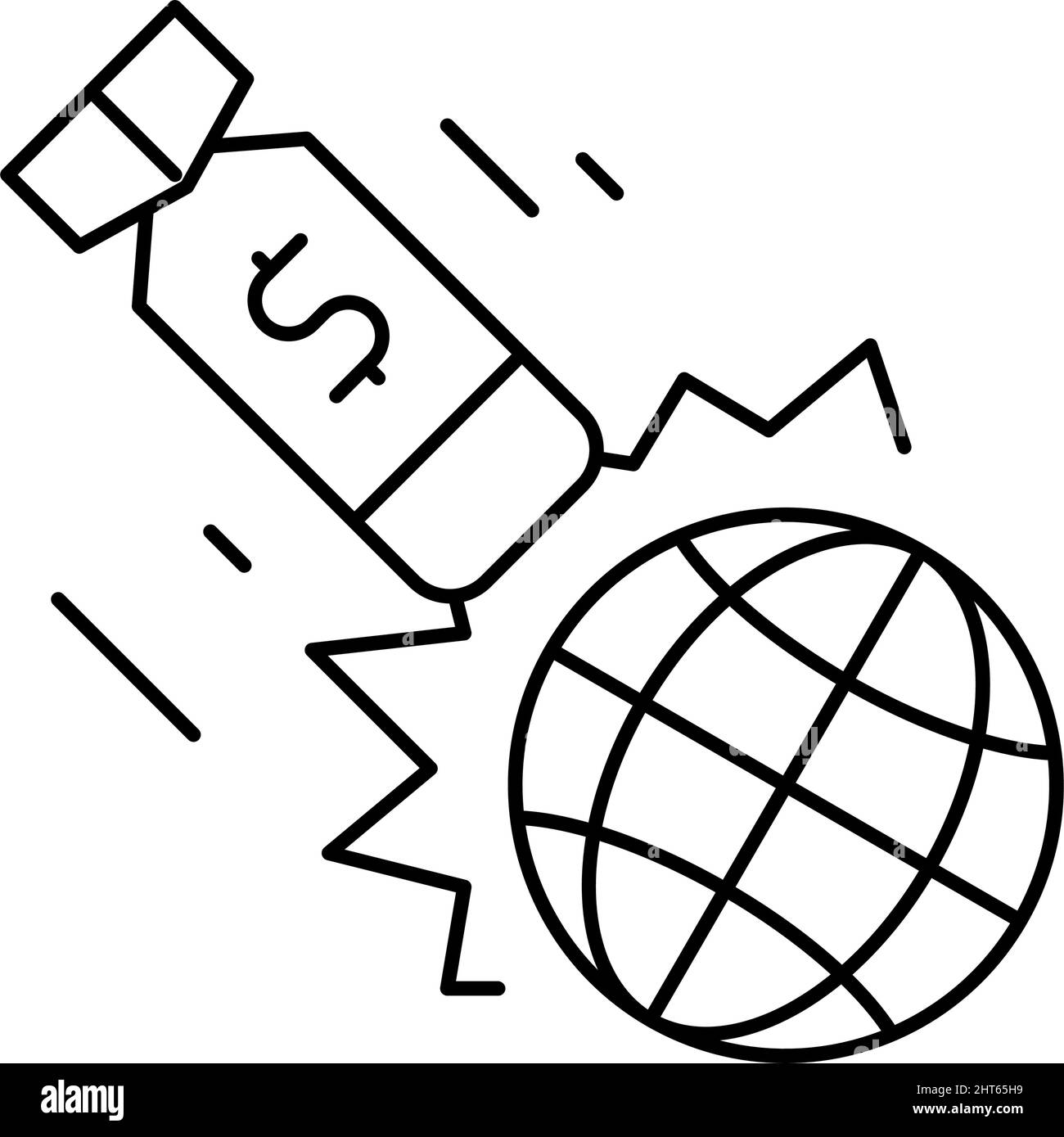 war poverty problem line icon vector illustration Stock Vector Image ...