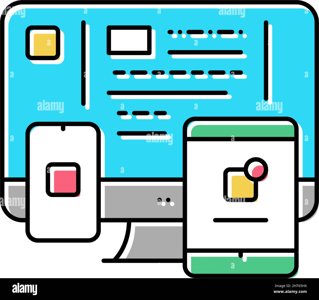 application software color icon vector illustration Stock Vector Image ...