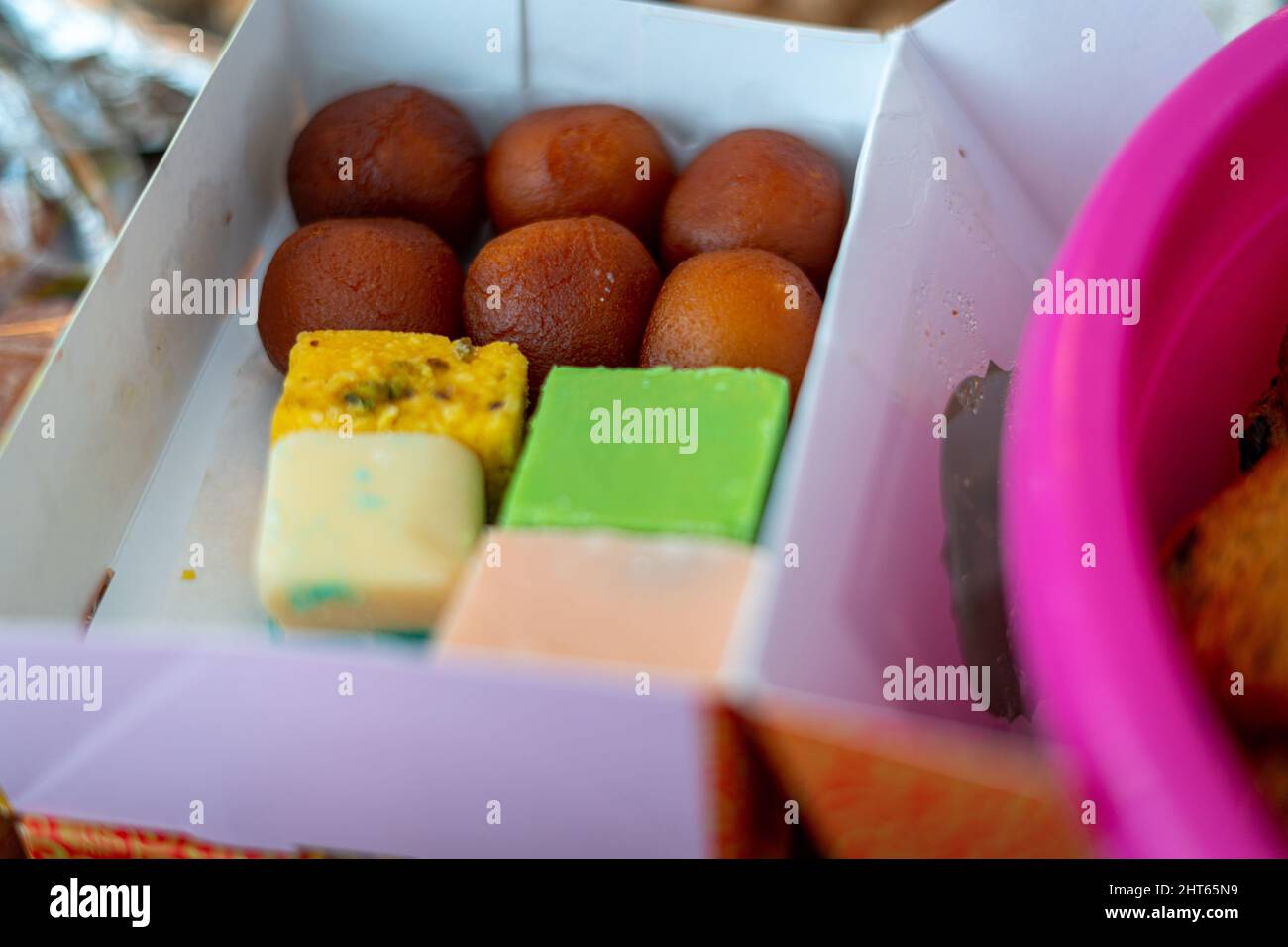 Closeup shot of the delicious Indian sweets Stock Photo - Alamy