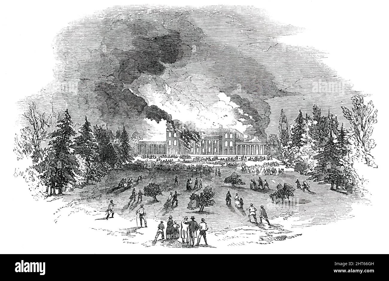 Destruction of Caversham-Park House by Fire, 1850. '...an extensive ...