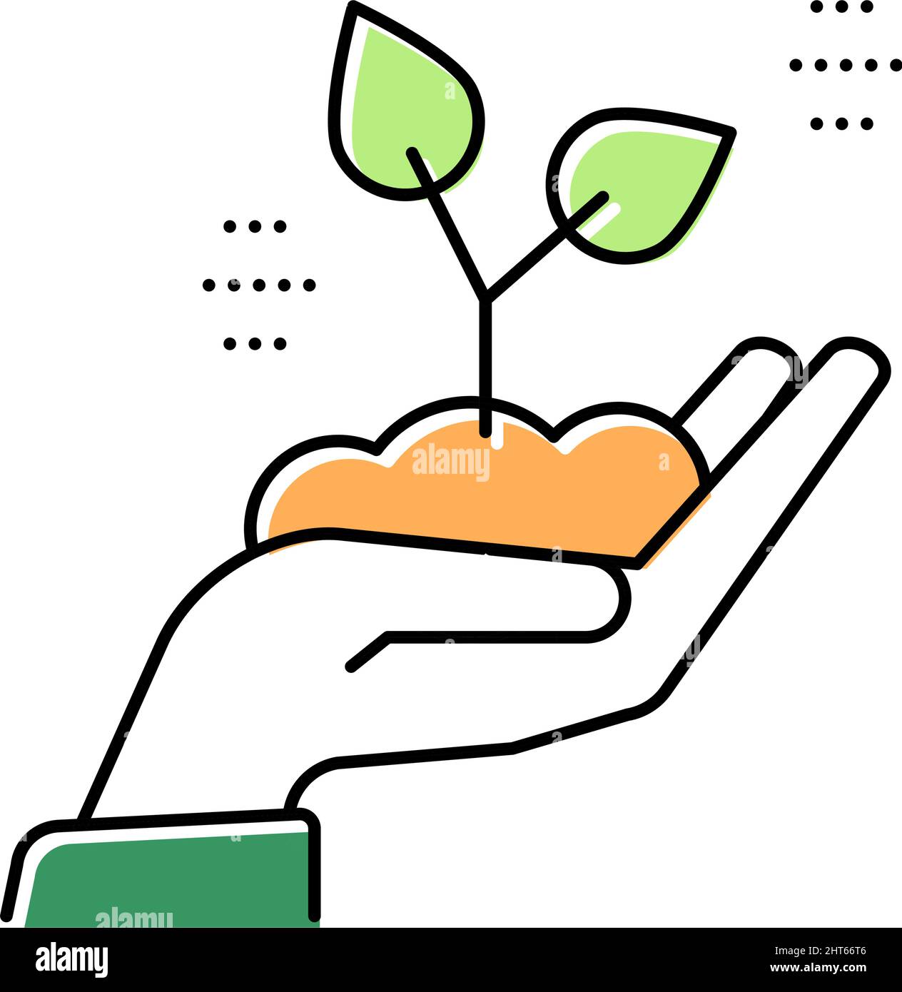 hand holding growing plant color icon vector illustration Stock Vector ...